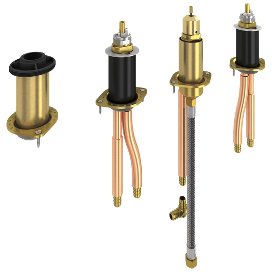 Two Handle Flexible Mount with Hand Shower - PEX Crimp R4707-PX | Delta ...