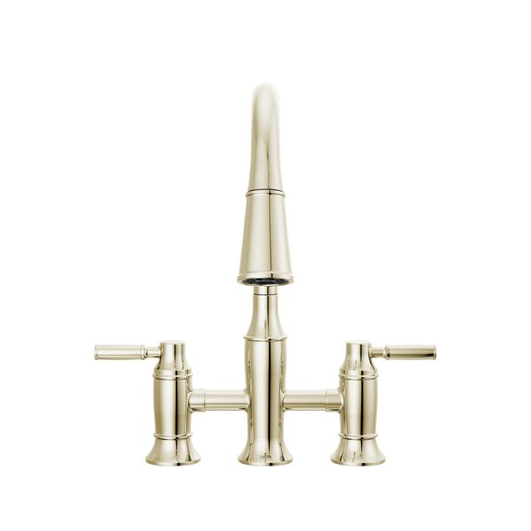 Two Handle Pull-Down Bridge Kitchen Faucet in Lumicoat® Polished Nickel ...
