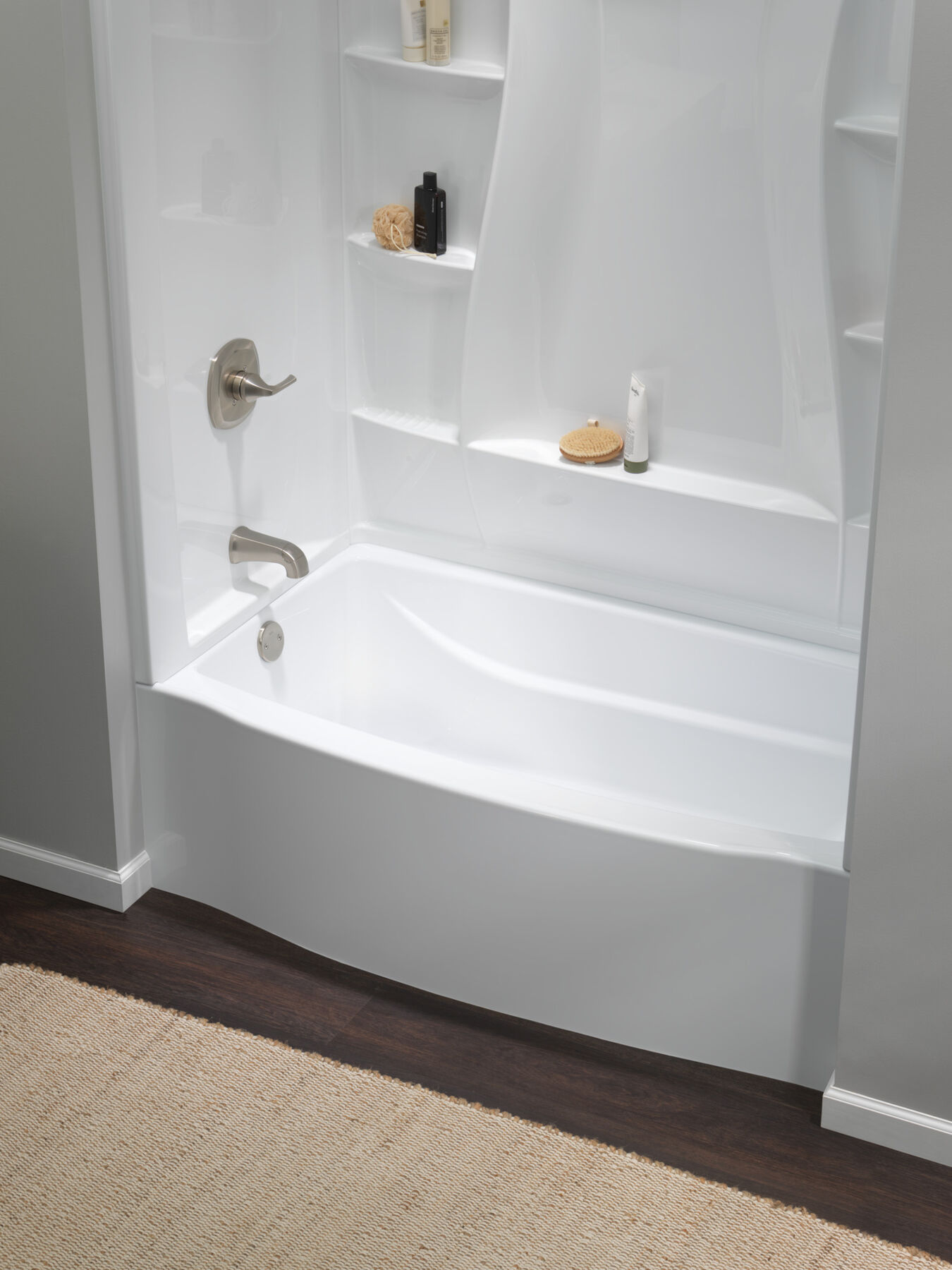 Classic 500 Curve Alcove Bathtub Left Drain 60x32" in High Gloss White ...