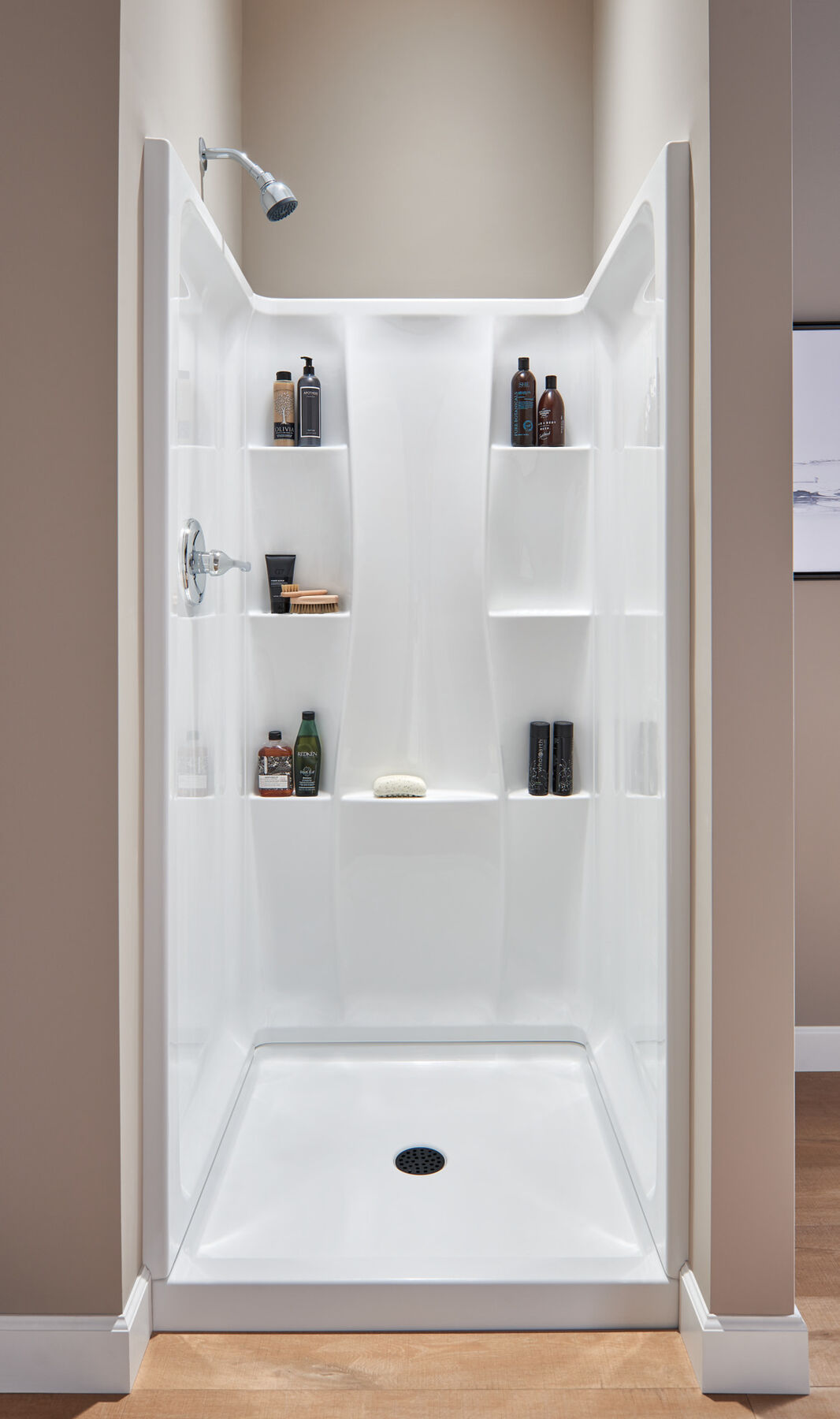 36~ X 36~ Shower Wall Set in High Gloss White 40064 | Delta Faucet