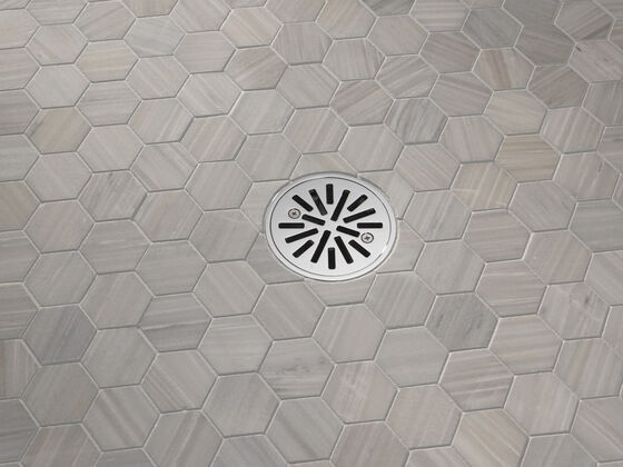 4" Tile-In Round Shower Drain in Chrome DT061411 | Delta Faucet