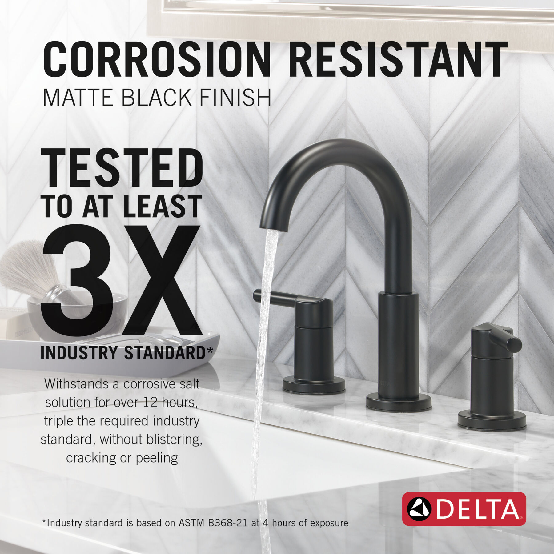 Two Handle Widespread Bathroom Faucet in Matte Black 35749LF-BL | Delta ...
