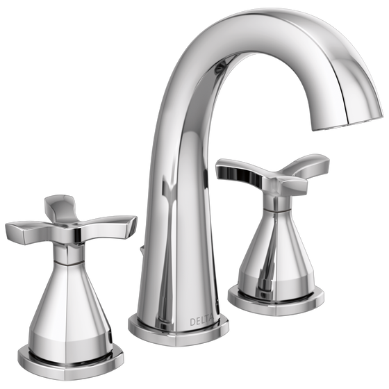 Two Handle Widespread Bathroom Faucet in Lumicoat® Chrome 357756-PR-MPU-DST | Delta Faucet