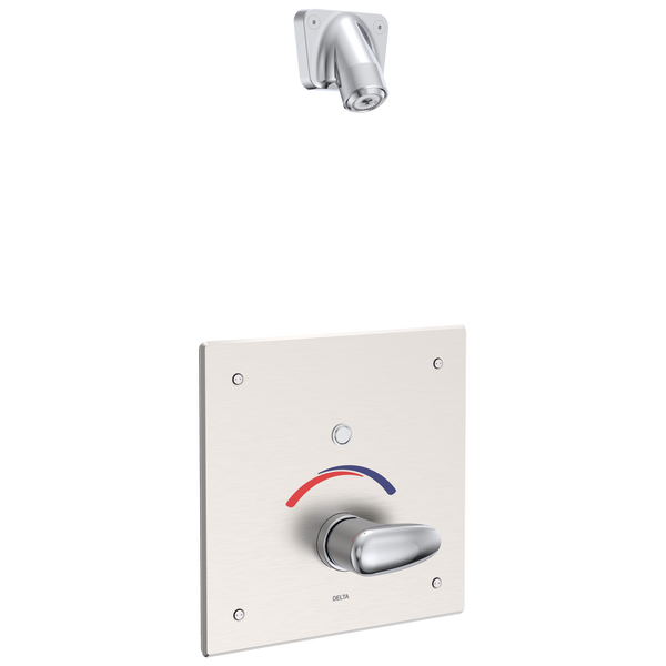 Electronic Shower Trim with Push Button Activator- Battery in Chrome ...