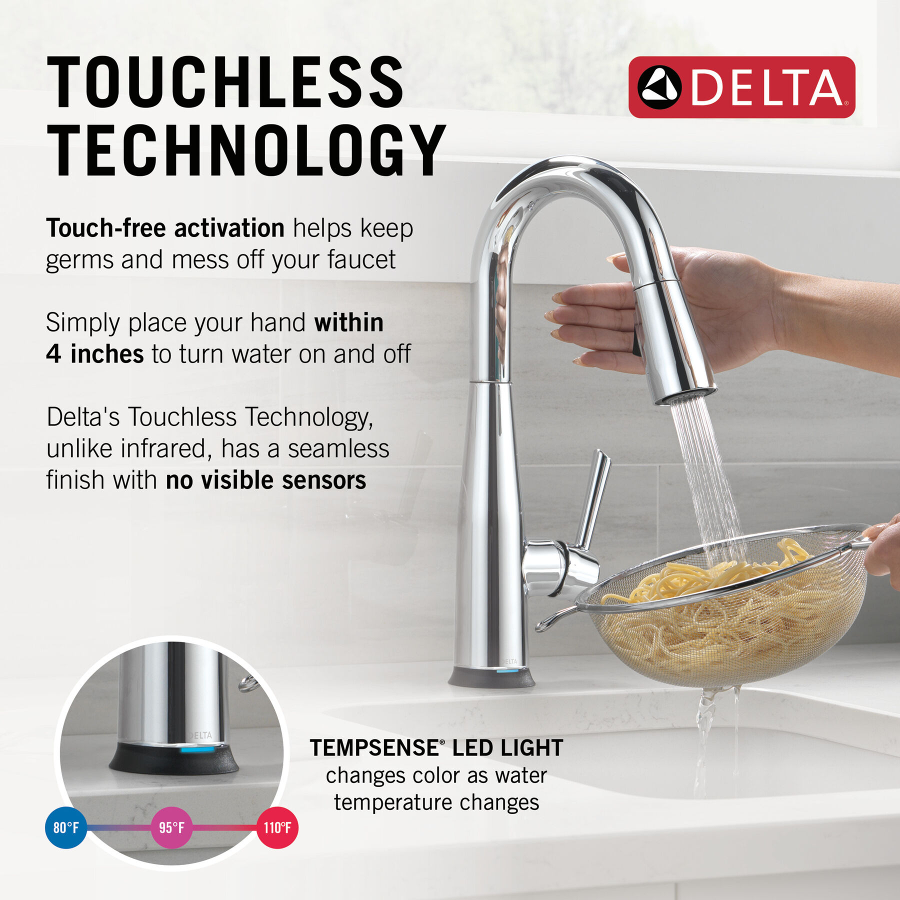 Touch2O® Bar / Prep Faucet with Touchless Technology in Chrome 9913TL ...