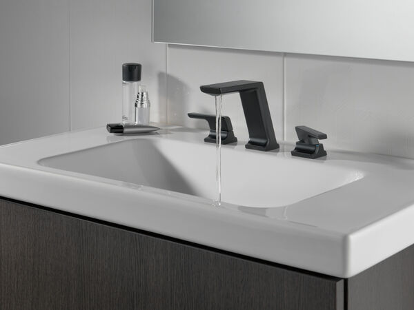 Two Handle Widespread Bathroom Faucet (Recertified) in Matte Black ...