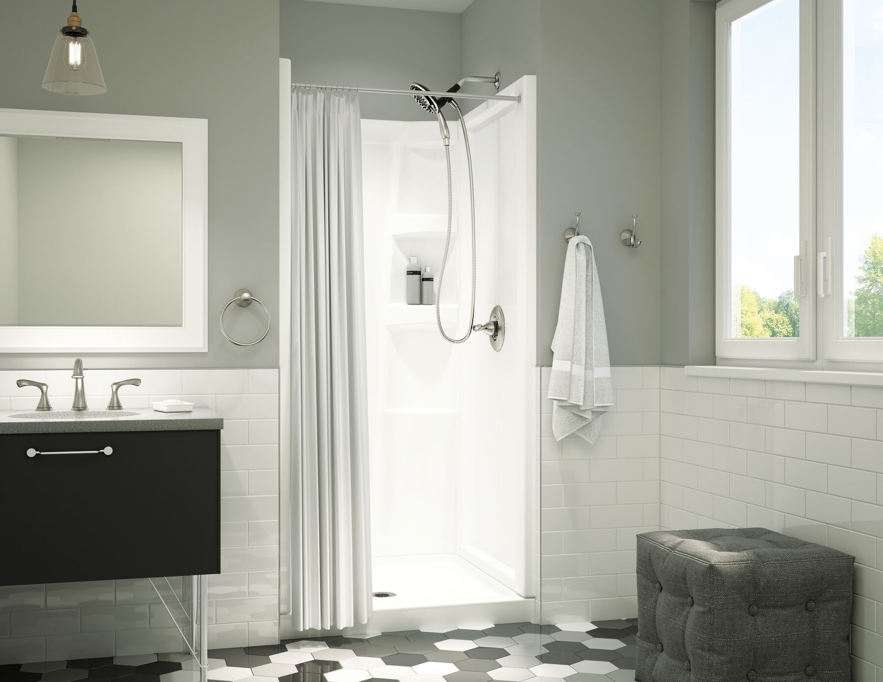 ProCrylic 36 in. Shower Surround in High Gloss White B67513-3636-WH ...