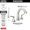 Two Handle Widespread Pull Down Bathroom Faucet in Lumicoat® Stainless 35775-SSPD-PR-DST | Delta ...