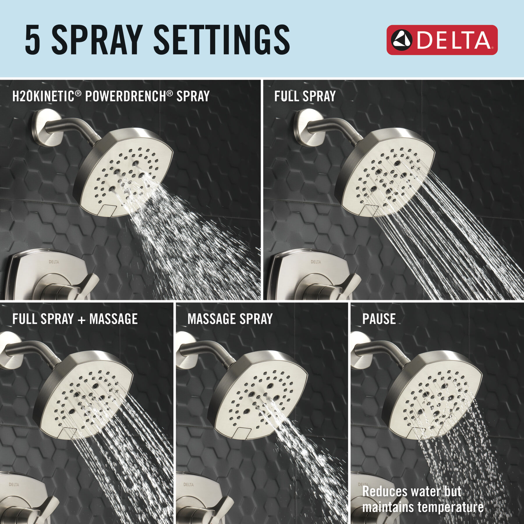 17 Series Tub and Shower Only in Lumicoat® Stainless T17476-SS-PR ...