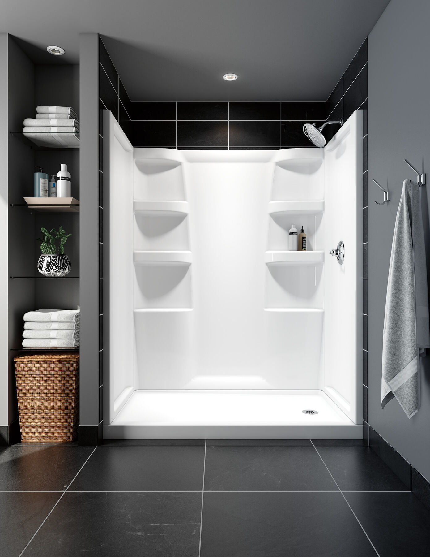 ProCrylic 60 in. x 32 in. Shower Surround in High Gloss White B67513 ...