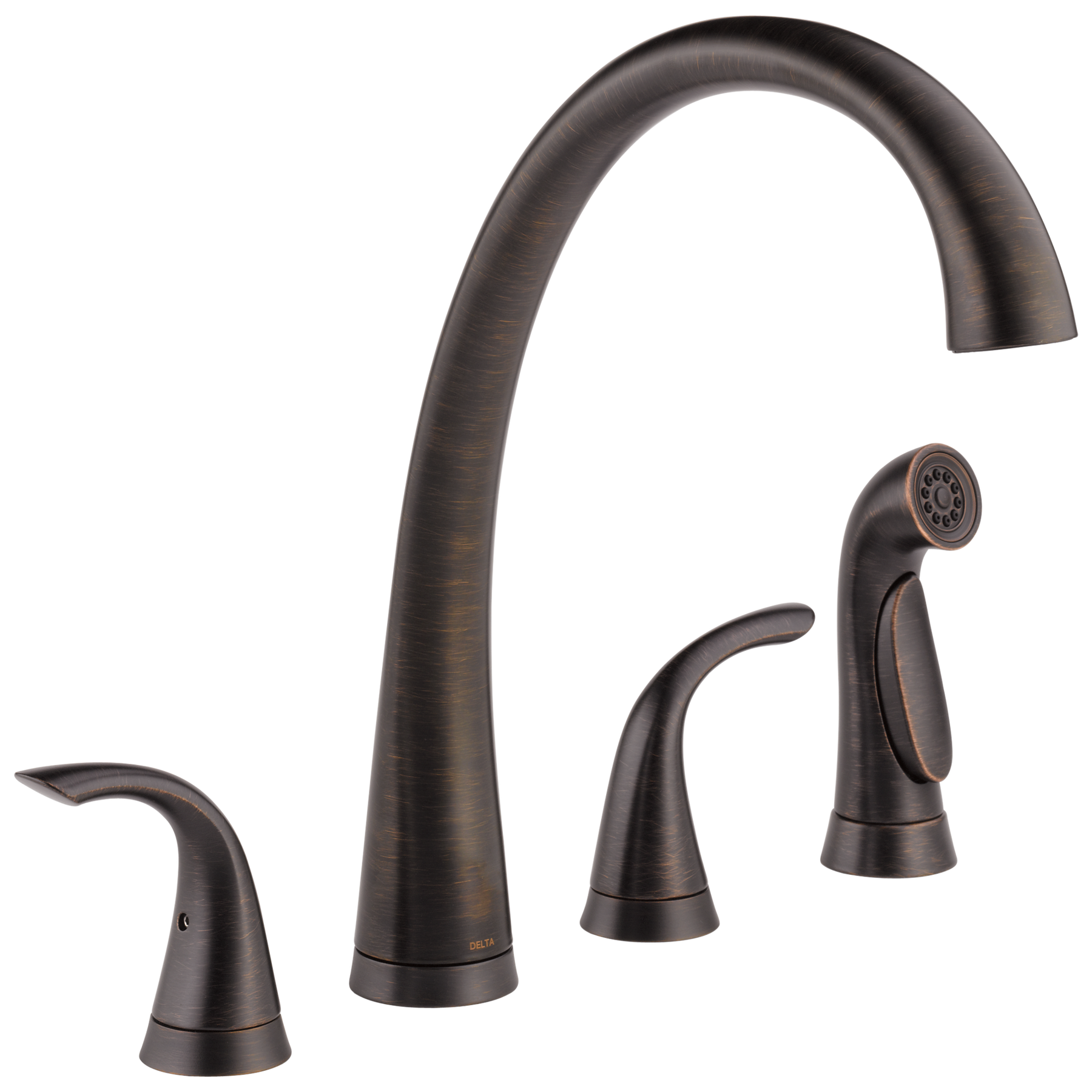 Two Handle Widespread Kitchen Faucet with Spray in Venetian Bronze 2480-RB-DST | Delta Faucet