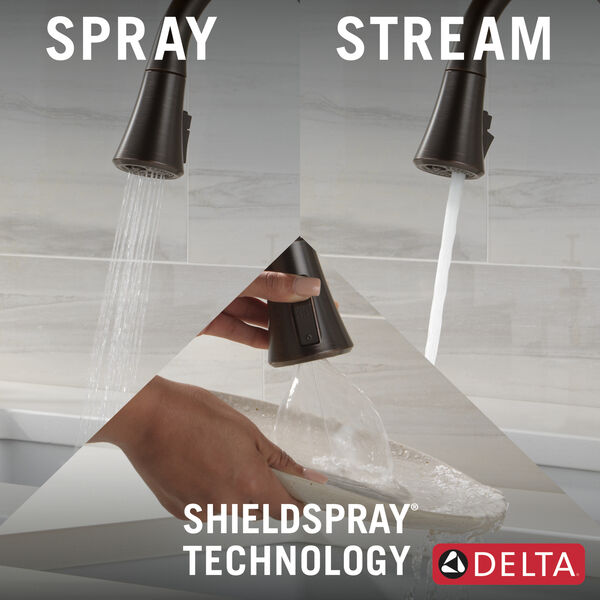 Single Handle Pull-Down Kitchen Faucet with ShieldSpray Technology in ...