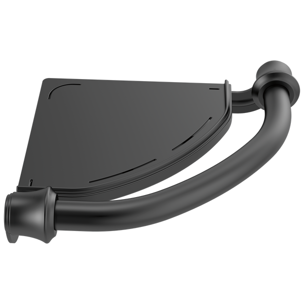 Décor Assist Traditional Corner Shelf with Assist Bar in Matte Black ...