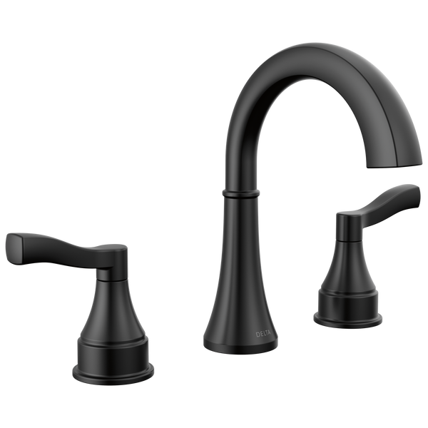 Two Handle Widespread Bathroom Faucet in Matte Black 35822LF-BL | Delta Faucet