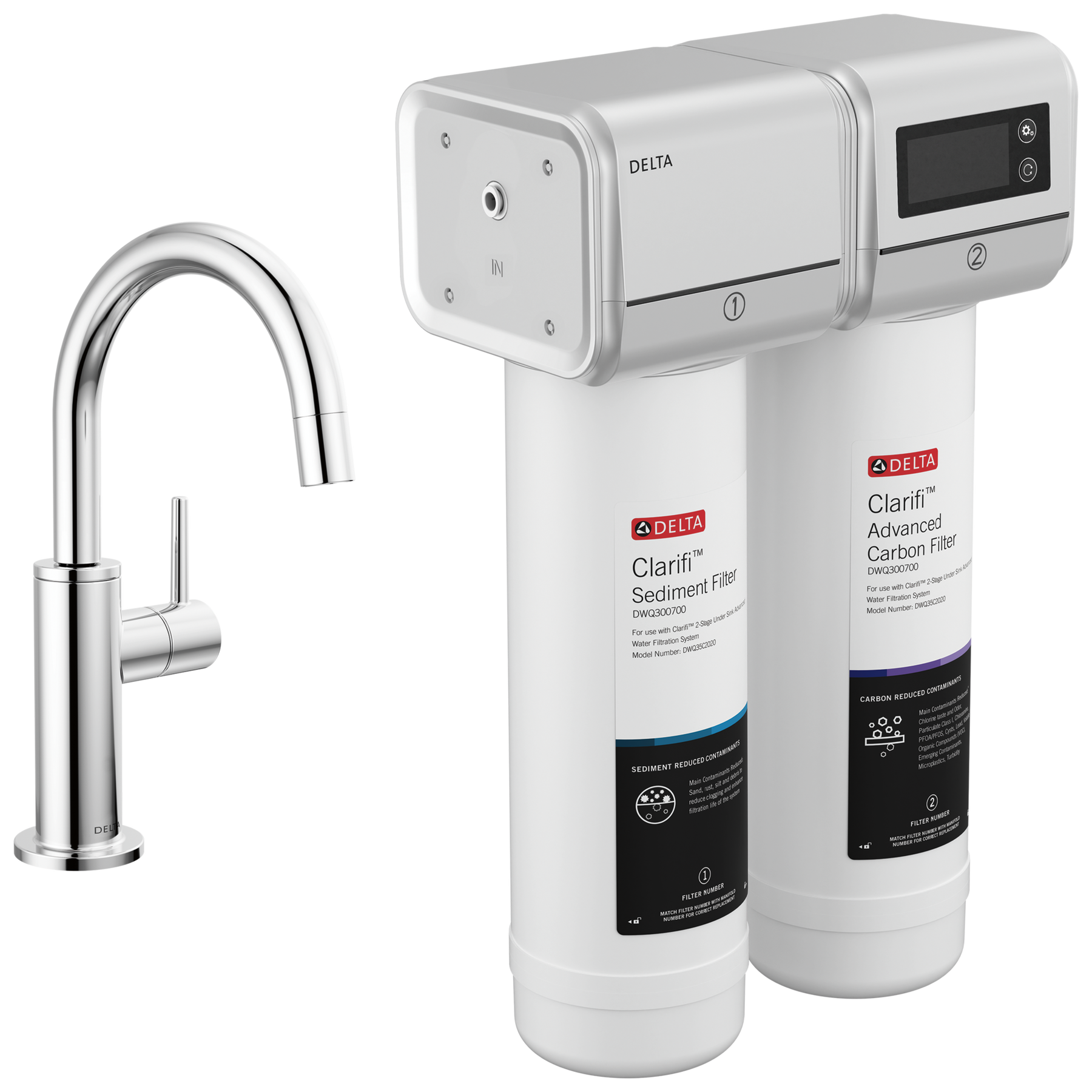 2-Stage Water Filtration System with Beverage Faucet Bundle in Chrome ...