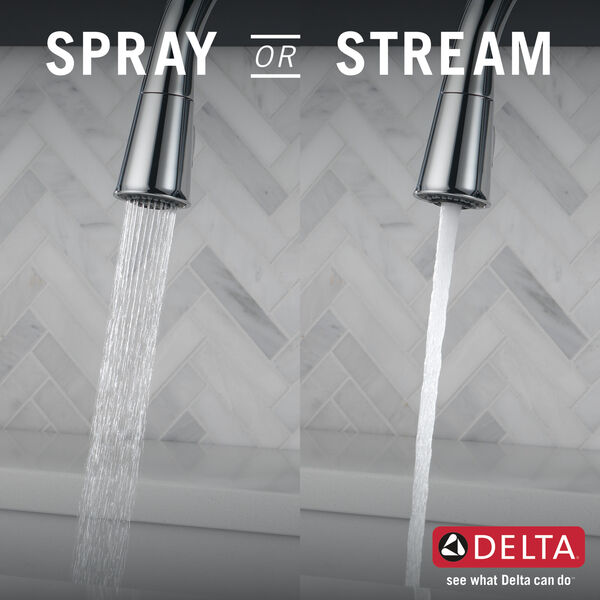 Single Handle Pull-Down Kitchen Faucet in Chrome 9110-DST | Delta Faucet