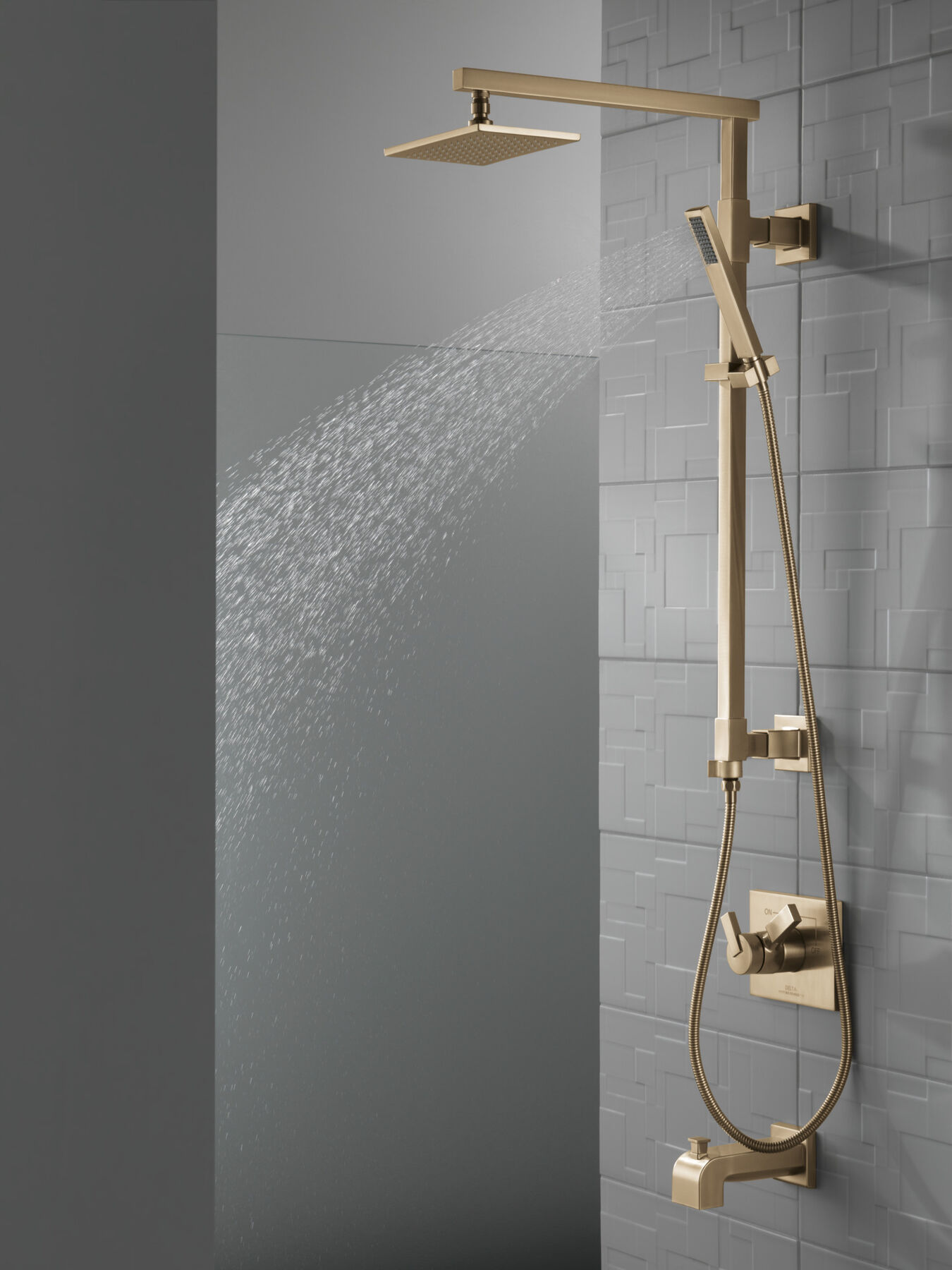 Emerge® 26" Angular Shower Column in Lumicoat® Champagne Bronze 58420 ...