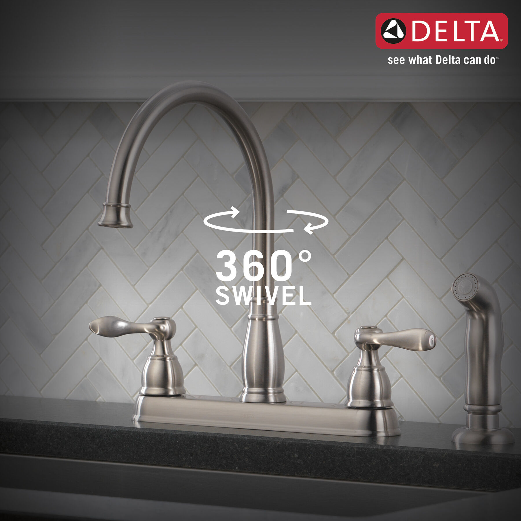 Two Handle Kitchen Faucet in Stainless 21996LF-SS | Delta Faucet