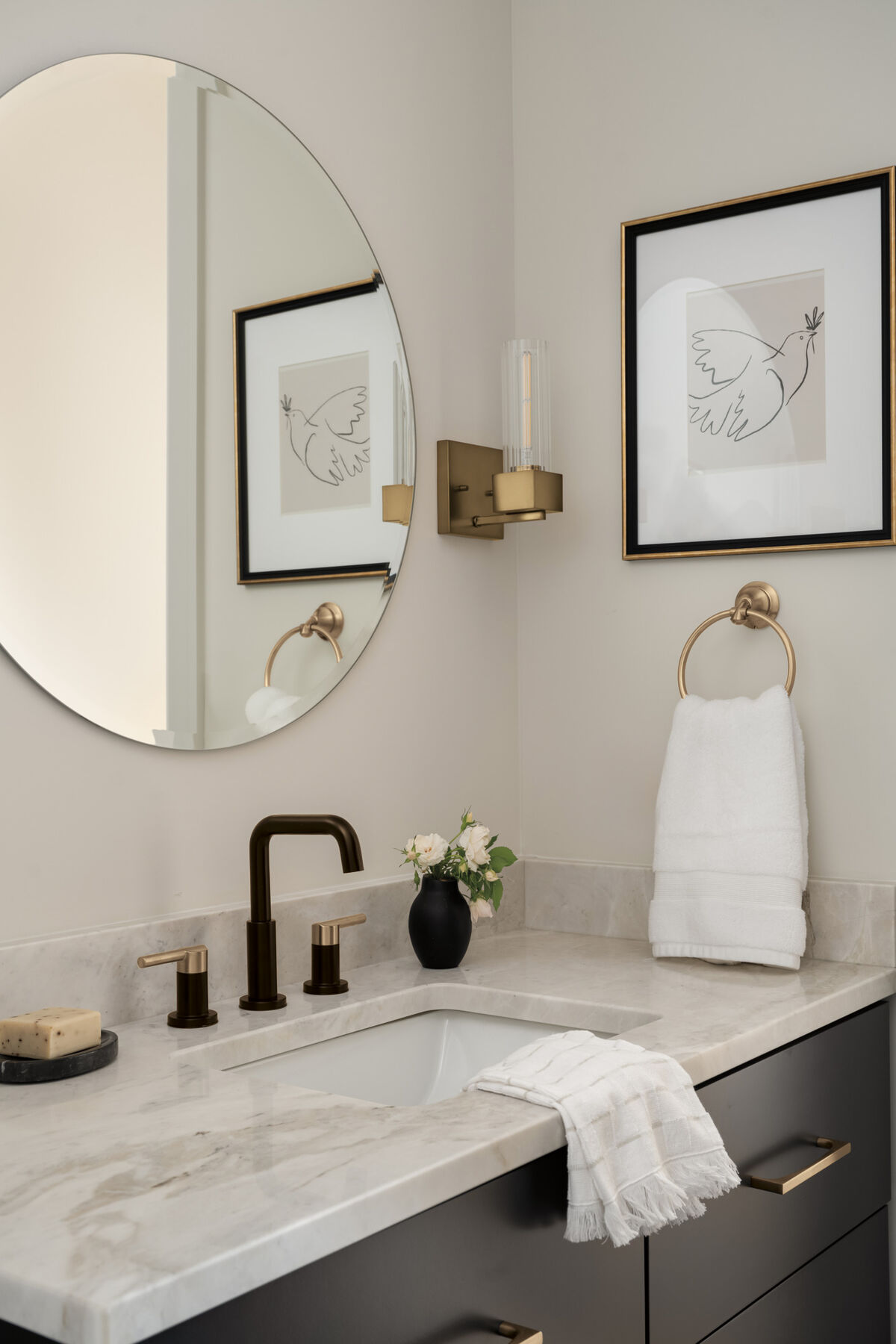 Widespread Bathroom Faucet (Recertified) in Matte Black / Champagne Bronze 35849LF-GZ-R | Delta ...