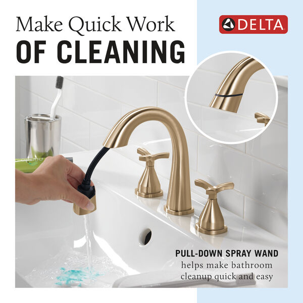 Two Handle Widespread Pull Down Bathroom Faucet in Lumicoat® Champagne Bronze 357756-CZPD-PR-DST ...