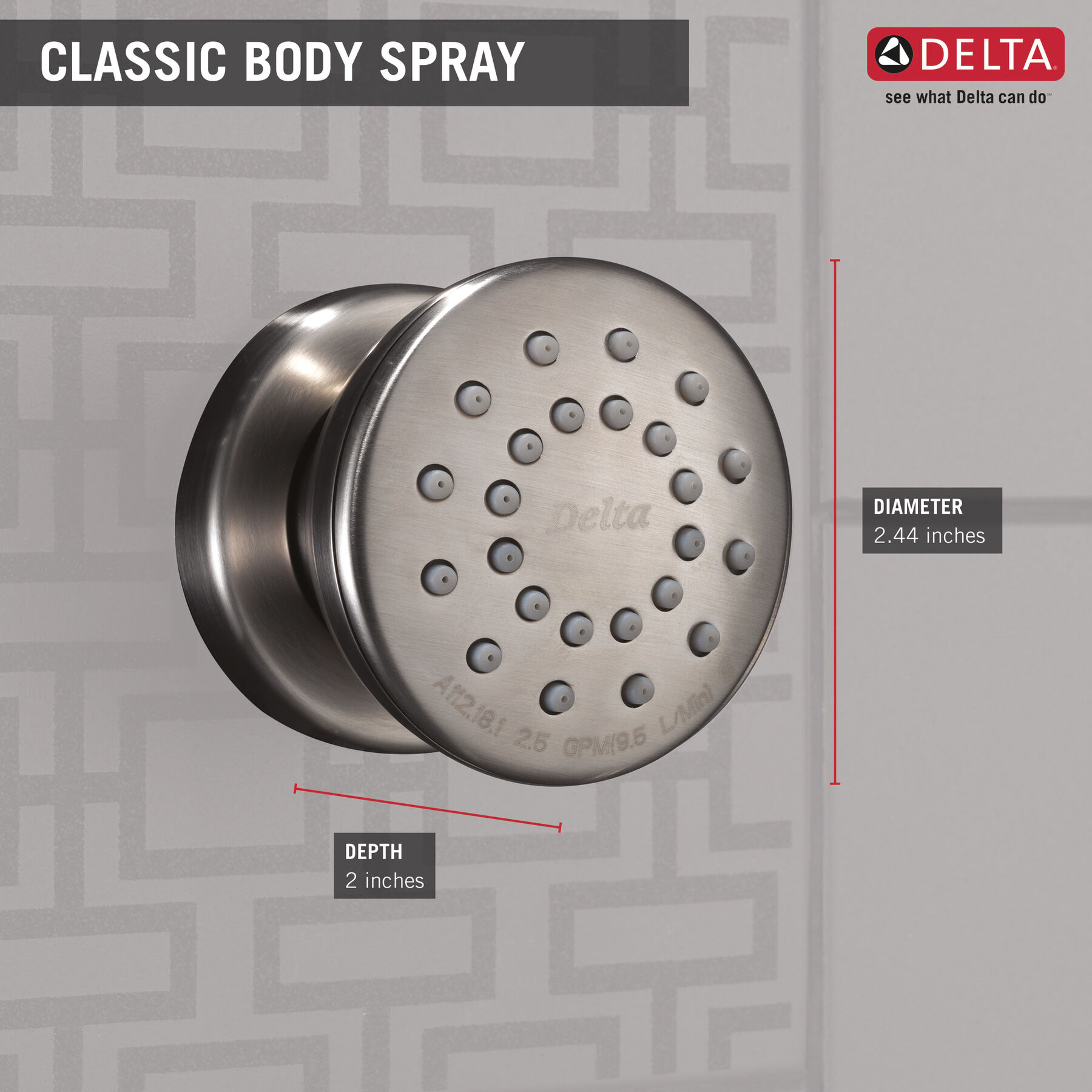 Surface Mount Body Spray in Stainless 50102-SS | Delta Faucet