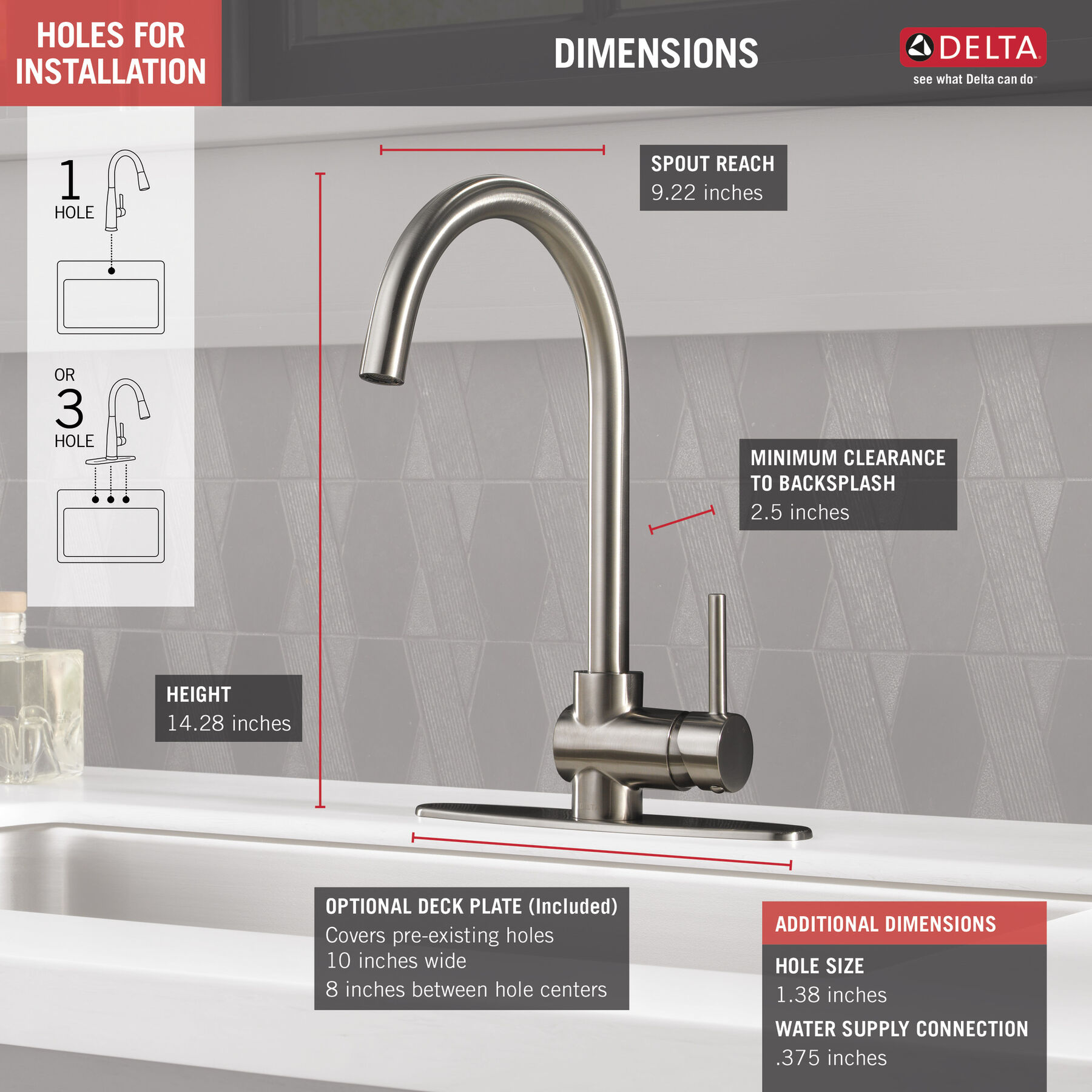 Single Handle Kitchen Faucet in Stainless 1191LF-SS | Delta Faucet