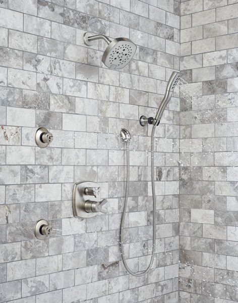 H2Okinetic® Single-Setting Adjustable Wall Mount Hand Shower in ...