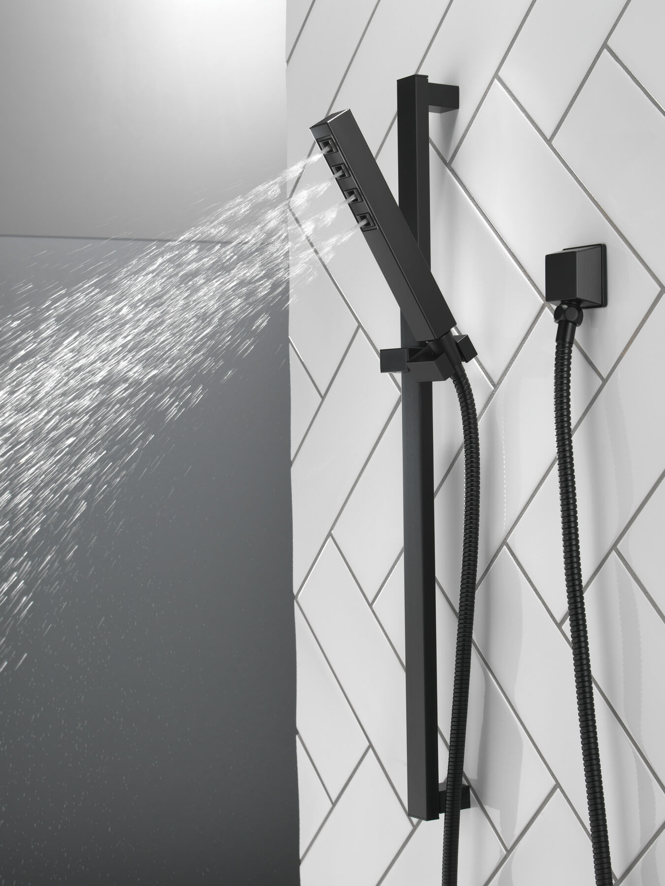H2Okinetic® Single-Setting Slide Bar Hand Shower in Matte Black 51567 ...