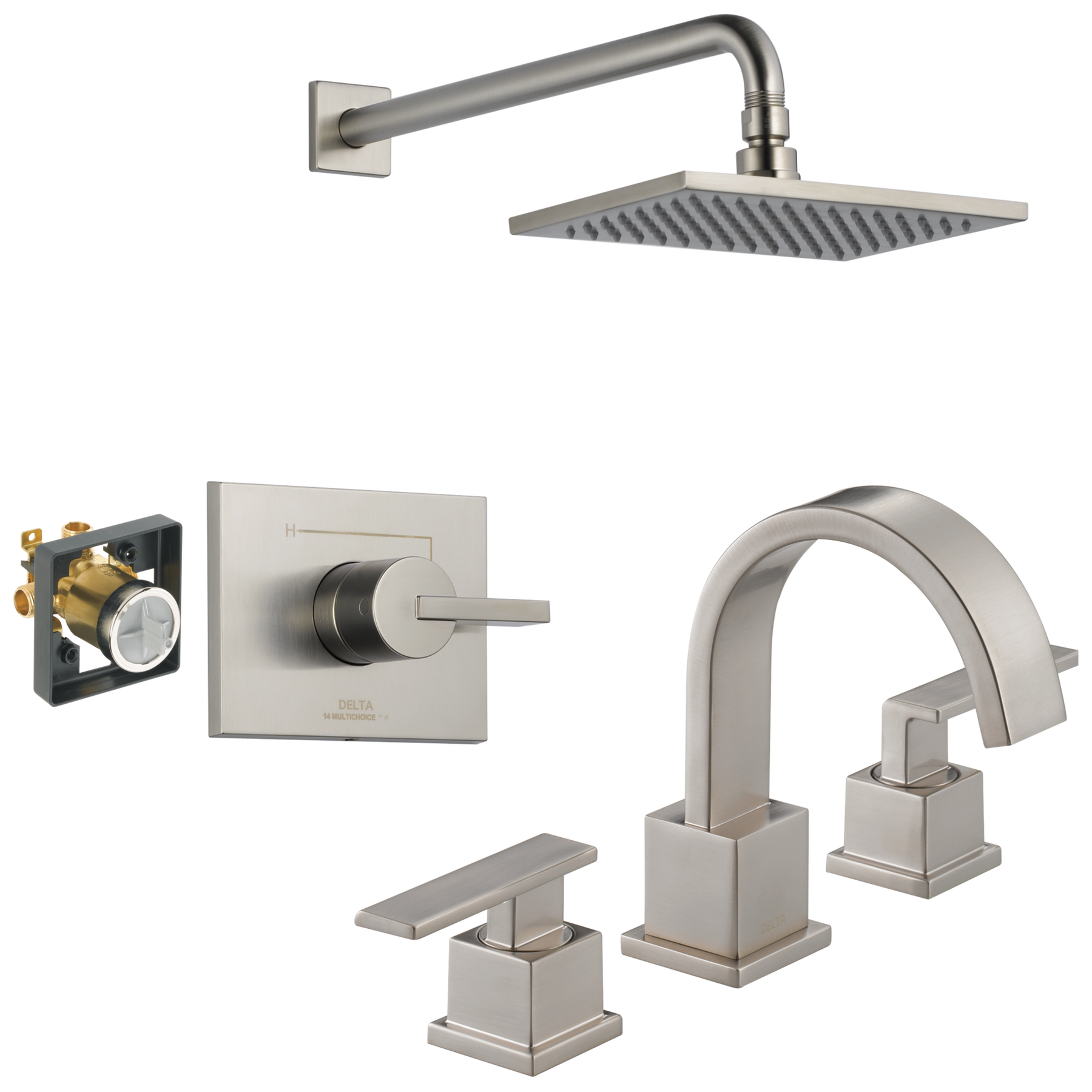 Widespread Lavatory Faucet with Shower Trim and Rough Bundle - 14 ...