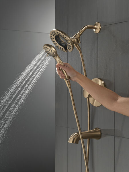 Tub Shower Trim with Universal Rough Bundle in Champagne Bronze FVS2 ...