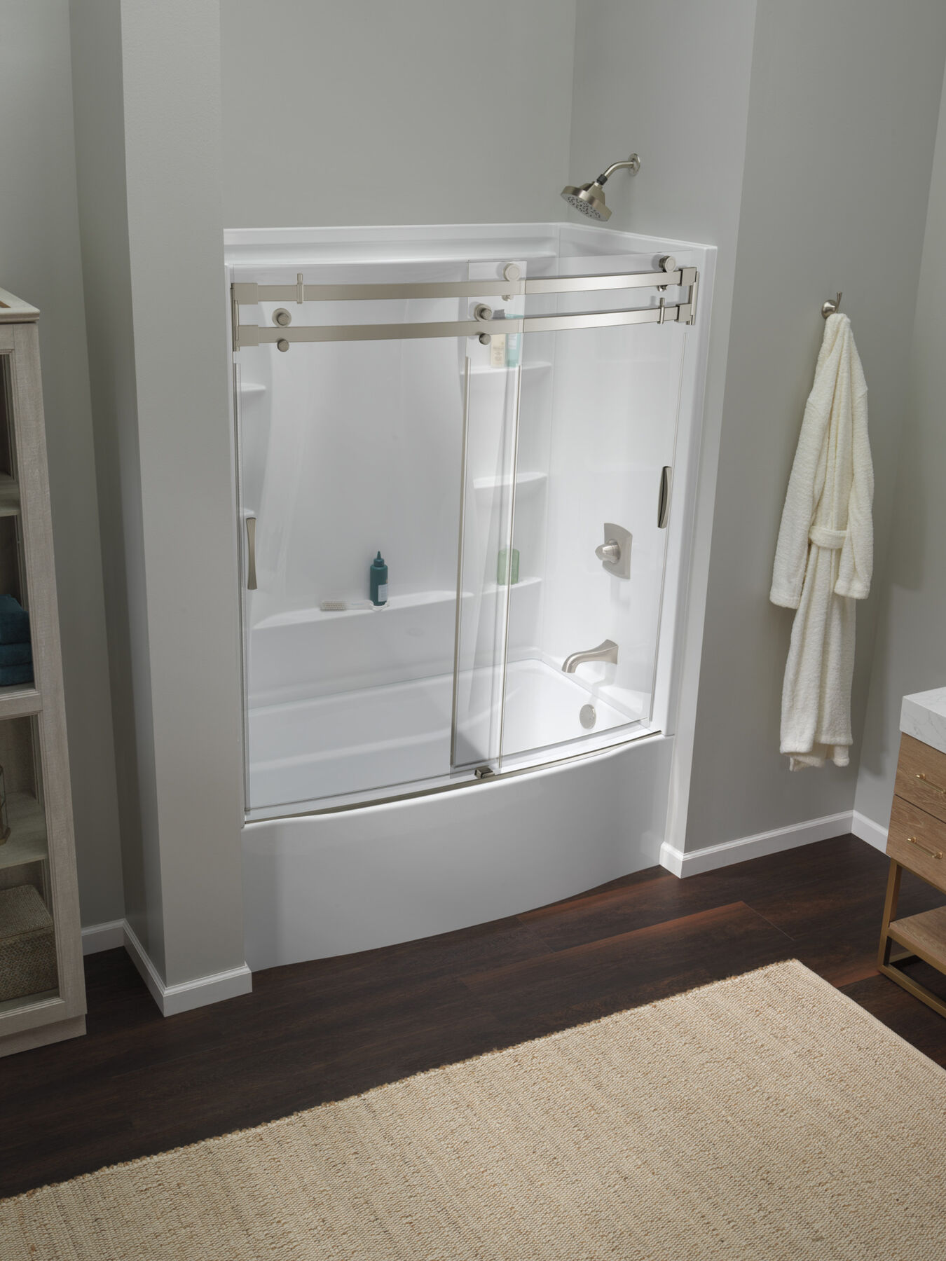 Classic 500 Curve Alcove Bathtub Right Drain 60x32" in High Gloss White ...