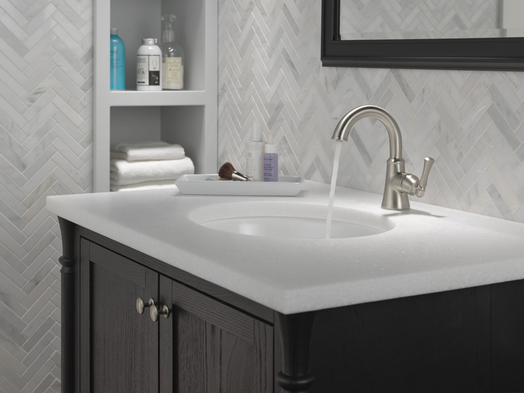 Single Handle Bathroom Faucet in Spotshield Brushed Nickel 15798LF-SP ...