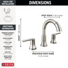 Two Handle Widespread Pull Down Bathroom Faucet in Stainless 3559-SSPD-DST | Delta Faucet