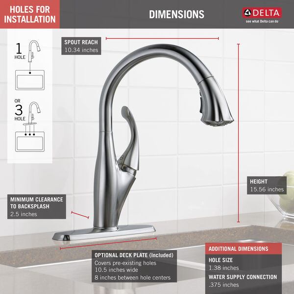 Single Handle Pull-Down Kitchen Faucet with ShieldSpray® Technology ...