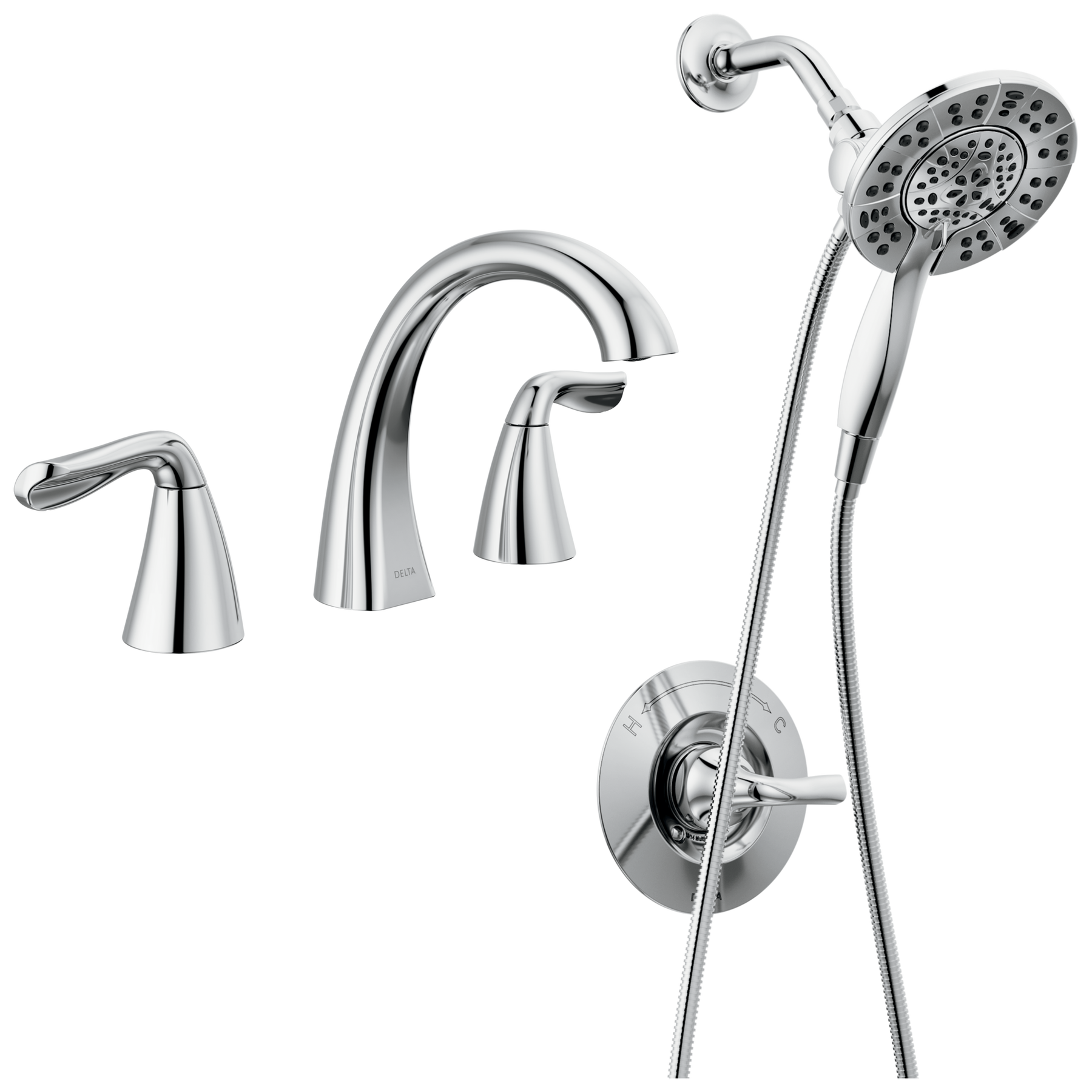 Widespread Lavatory Faucet with Shower Trim Bundle - 14 Series in ...