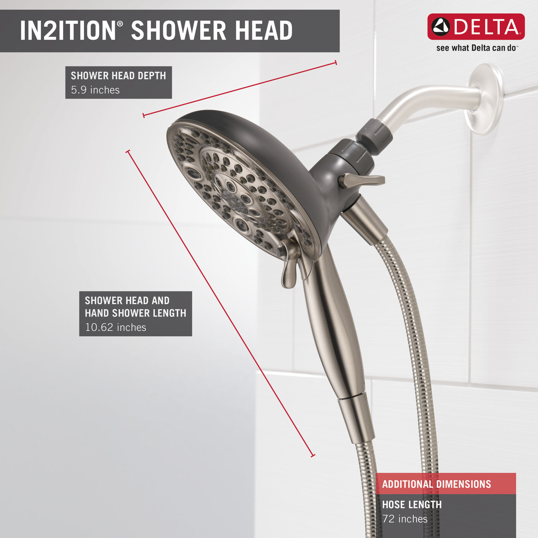 In2ition® 5-Setting Two-in-One Shower in Spotshield Brushed Nickel ...