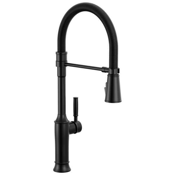Single-Handle Pull-Down Spring Kitchen Faucet in Matte Black 9684-BL ...
