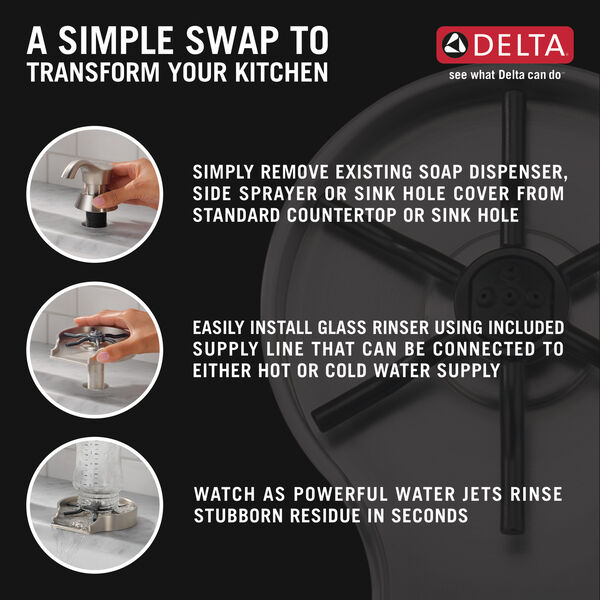 Glass Rinser (Recertified) in Polished Nickel GR250-PN-R | Delta Faucet