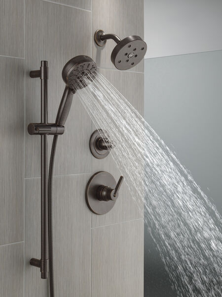 7-Setting Slide Bar Hand Shower with Cleaning Spray in Venetian Bronze ...
