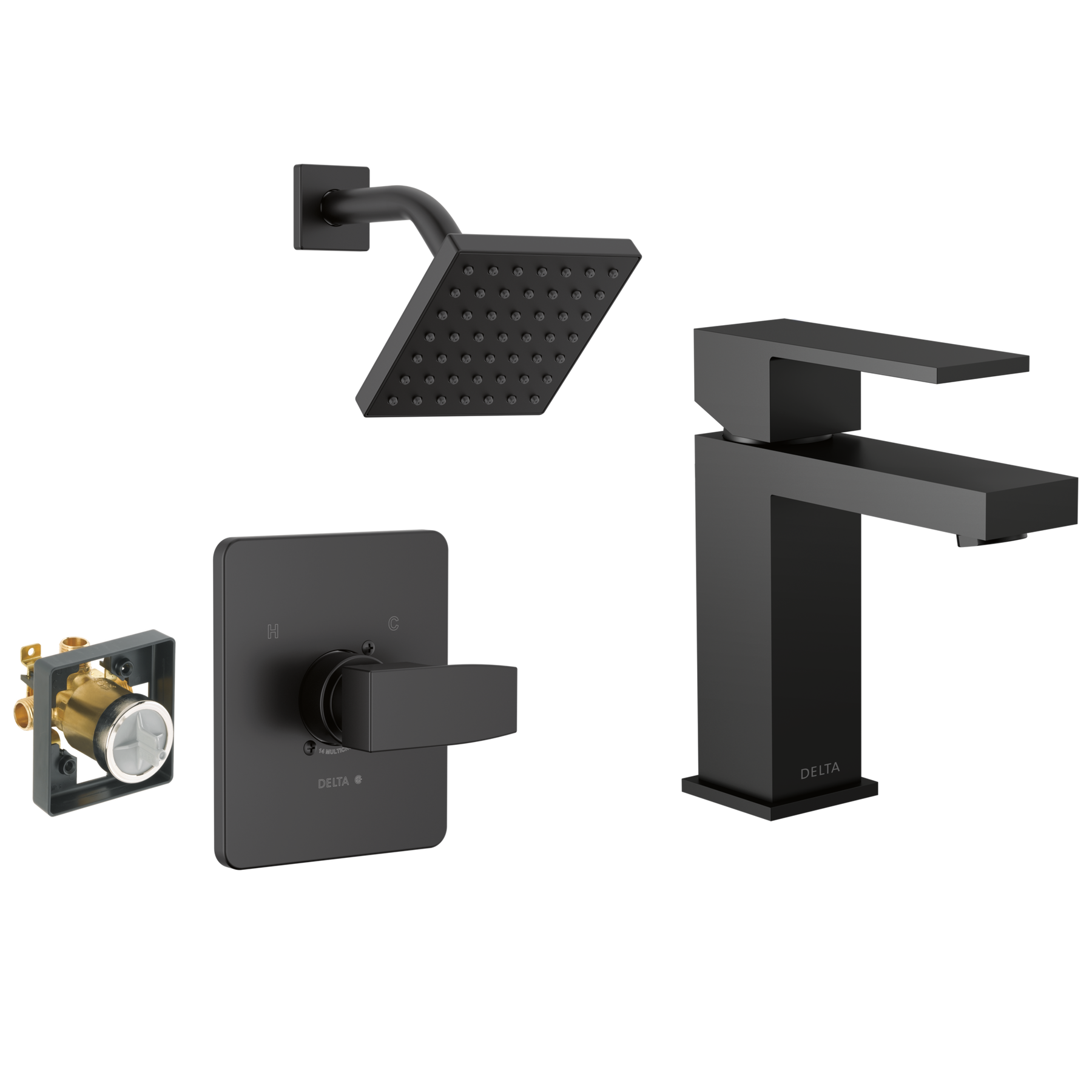 Single-Hole Lavatory Faucet with Shower Trim and Rough Bundle - 14 ...