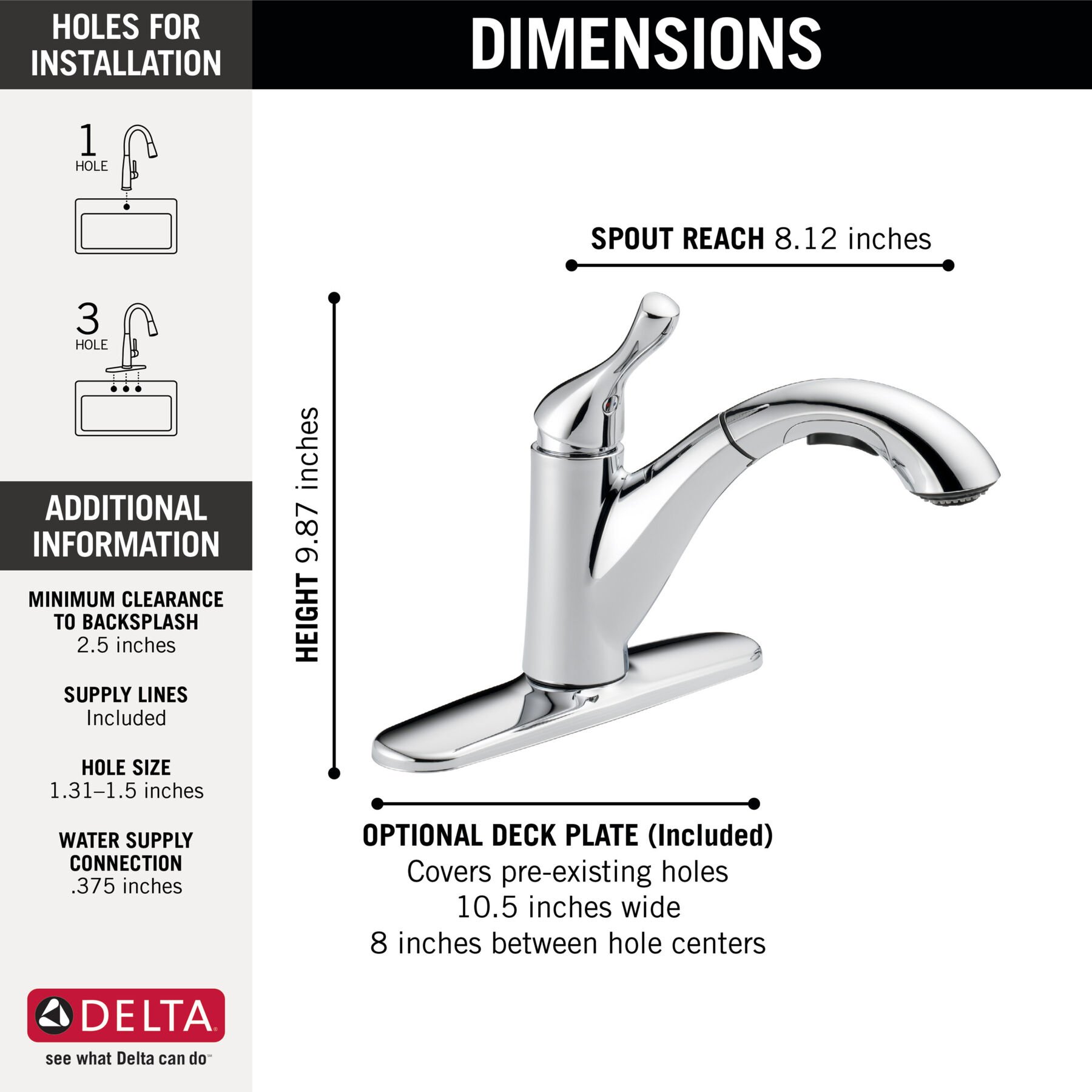 Single Handle Pull-Out Kitchen Faucet in Chrome 16953-DST | Delta Faucet