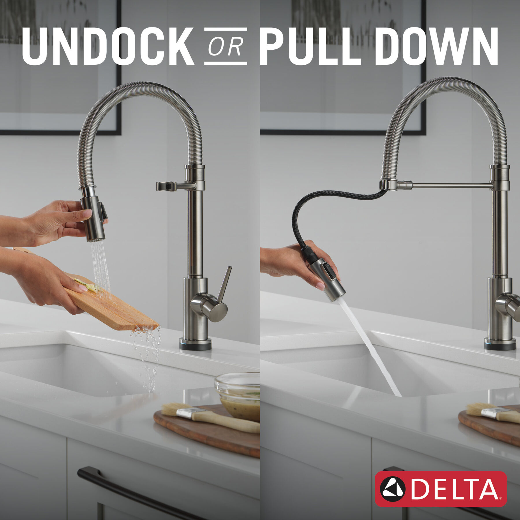 Touch2O® Kitchen Faucet with Touchless Technology in Black Stainless ...