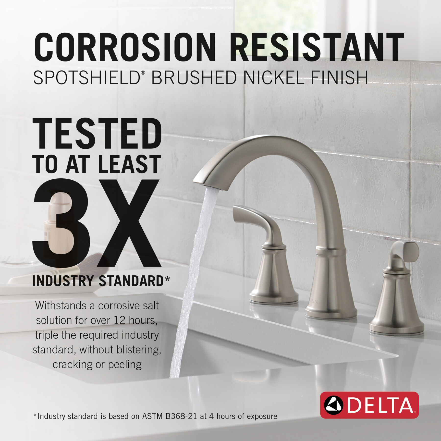 Two Handle Widespread Bathroom Faucet in Spotshield Brushed Nickel 35864LF-SP | Delta Faucet