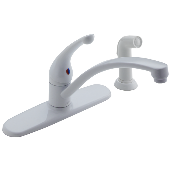 Single Handle Kitchen Faucet in White 440-WH | Delta Faucet