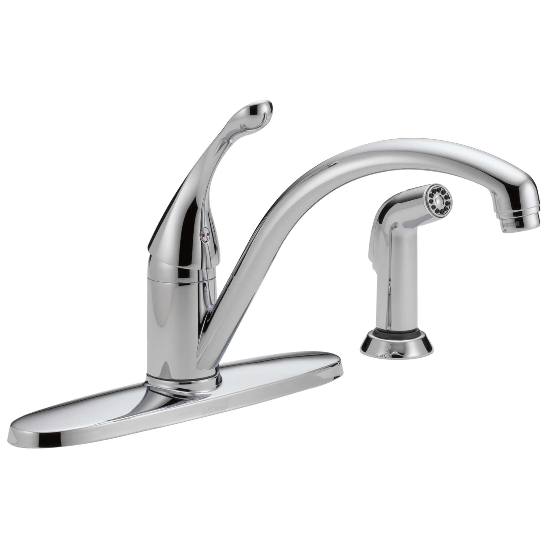 Single Handle Kitchen Faucet with Spray in Chrome 440-DST | Delta Faucet