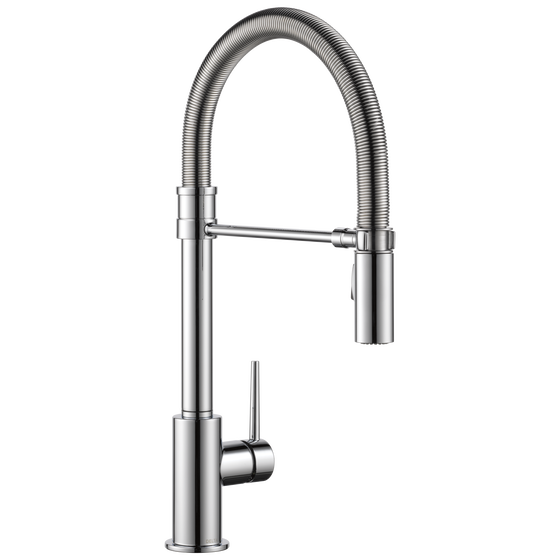 Single-Handle Pull-Down Spring Kitchen Faucet (Recertified) in Chrome ...