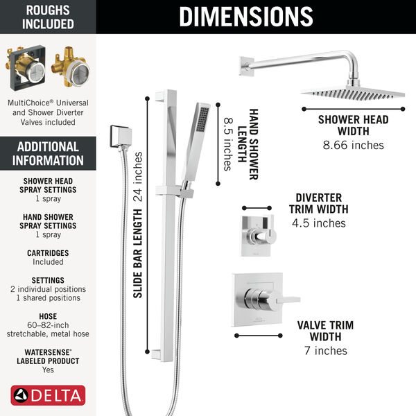 3-Function Custom Shower Bundle in Chrome FVS6-VO2101 | Delta Faucet