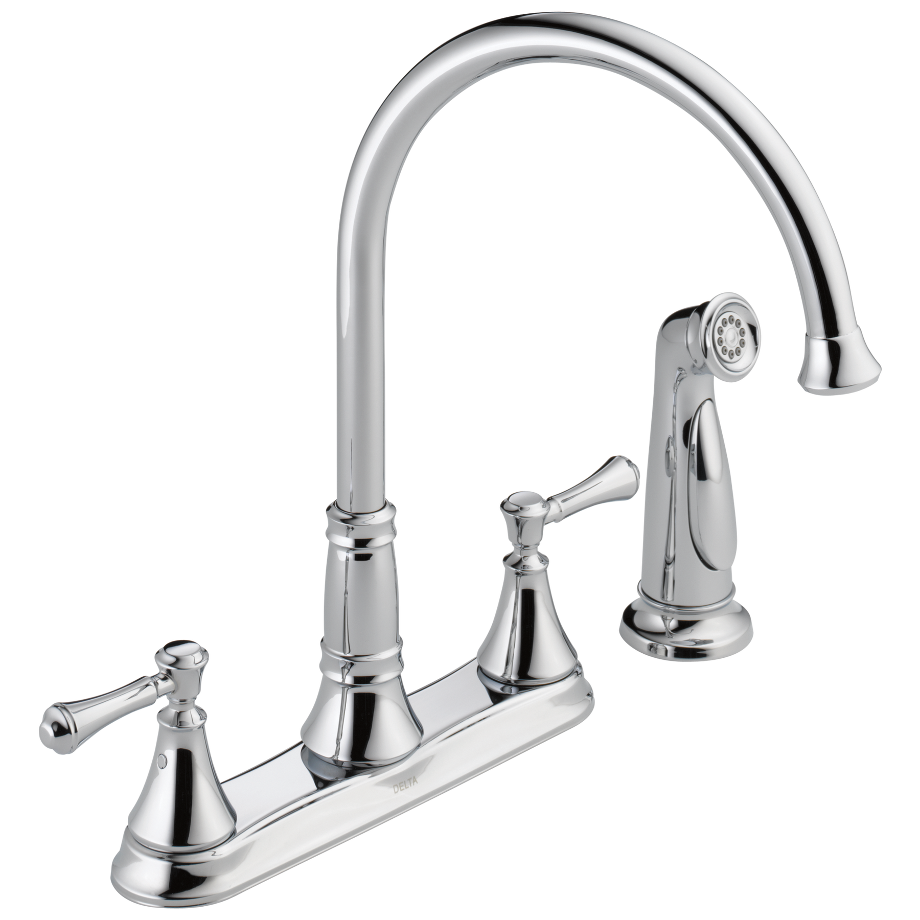 Two Handle Kitchen Faucet with Spray in Chrome 2497LF | Delta Faucet
