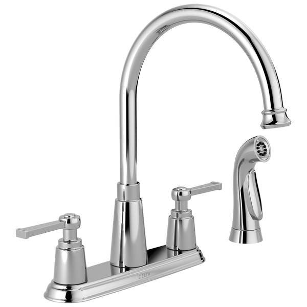Two Handle Kitchen Faucet with Spray (Recertified) in Chrome 21742LF-R ...