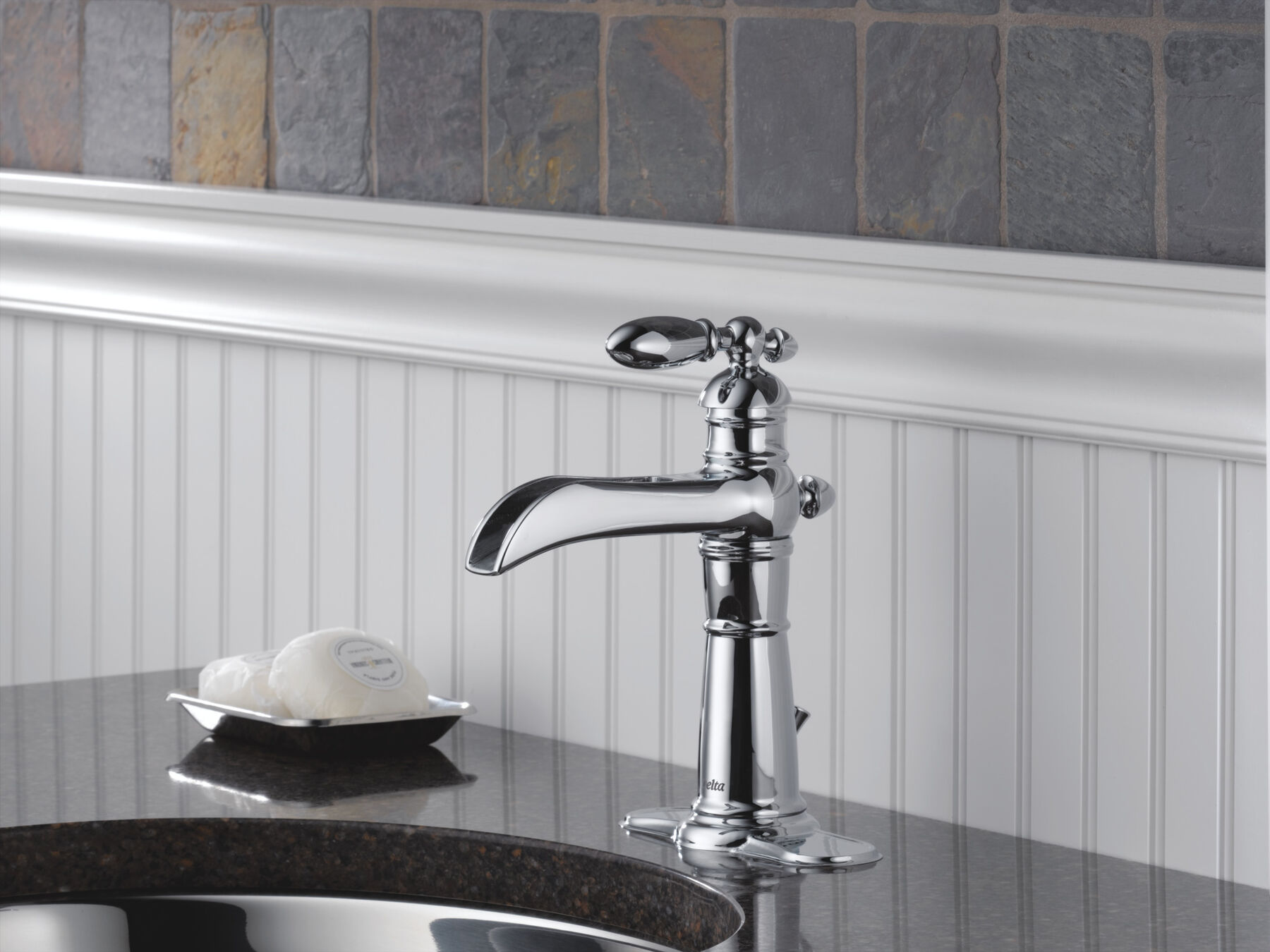 Single Handle Channel Bathroom Faucet in Chrome 554LF | Delta Faucet